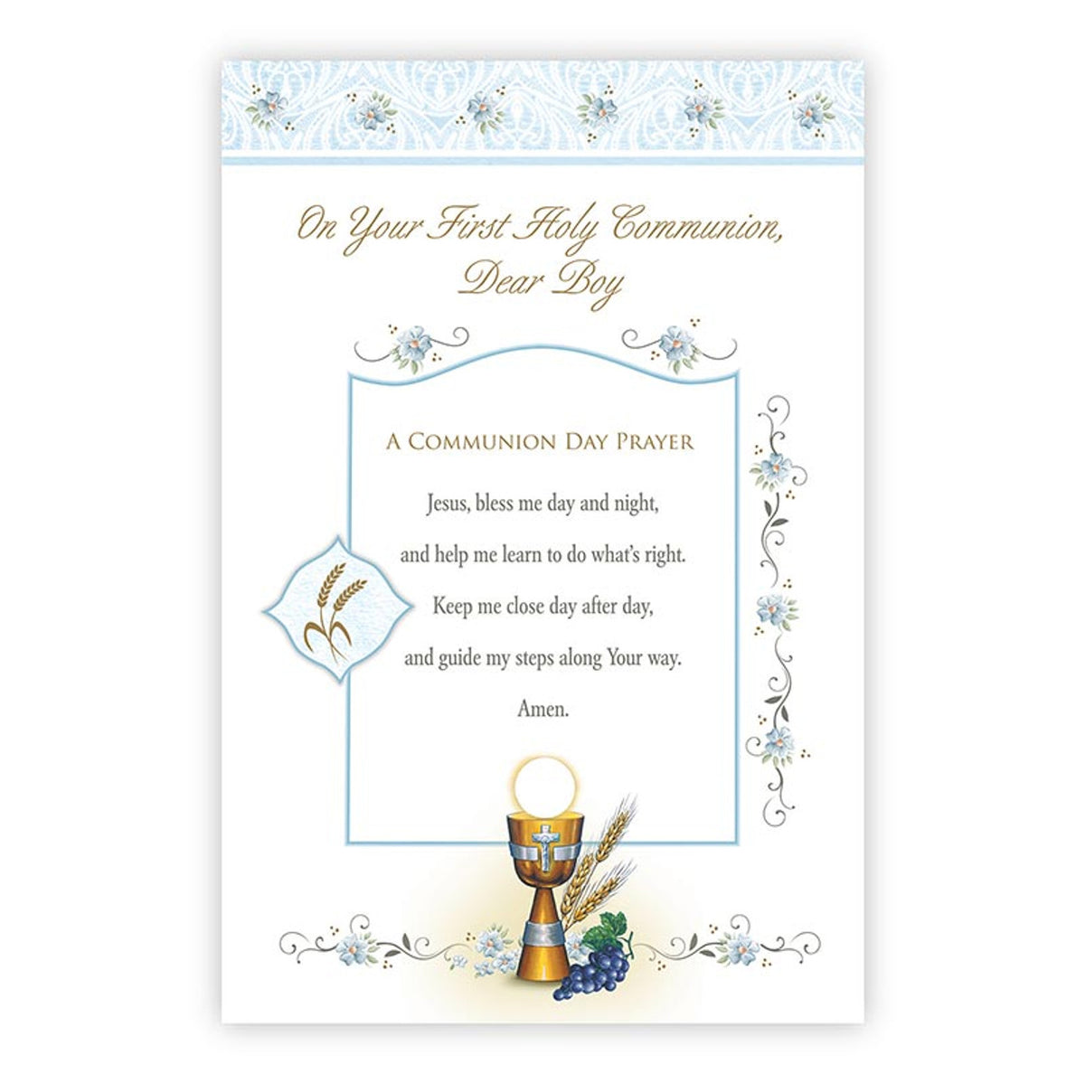 First Communion Card A Communion Prayer Boy — Gospa Missions