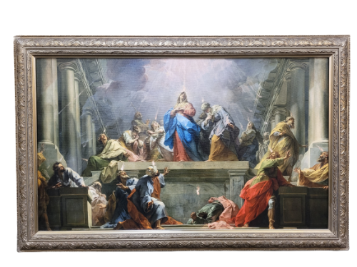 Pentecost by Jean Restout II Framed Canvas — Gospa Missions